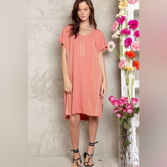 POL | Dresses | Pol Coral Bohemian Slouchy Loose Fit Dress | Poshmark